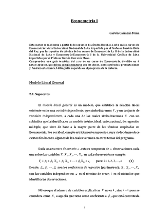 TP01 Econometría I - UCASal - ECO NO M ETRÍA I Lic. En Economía - UCASAL T.P Econometría ...