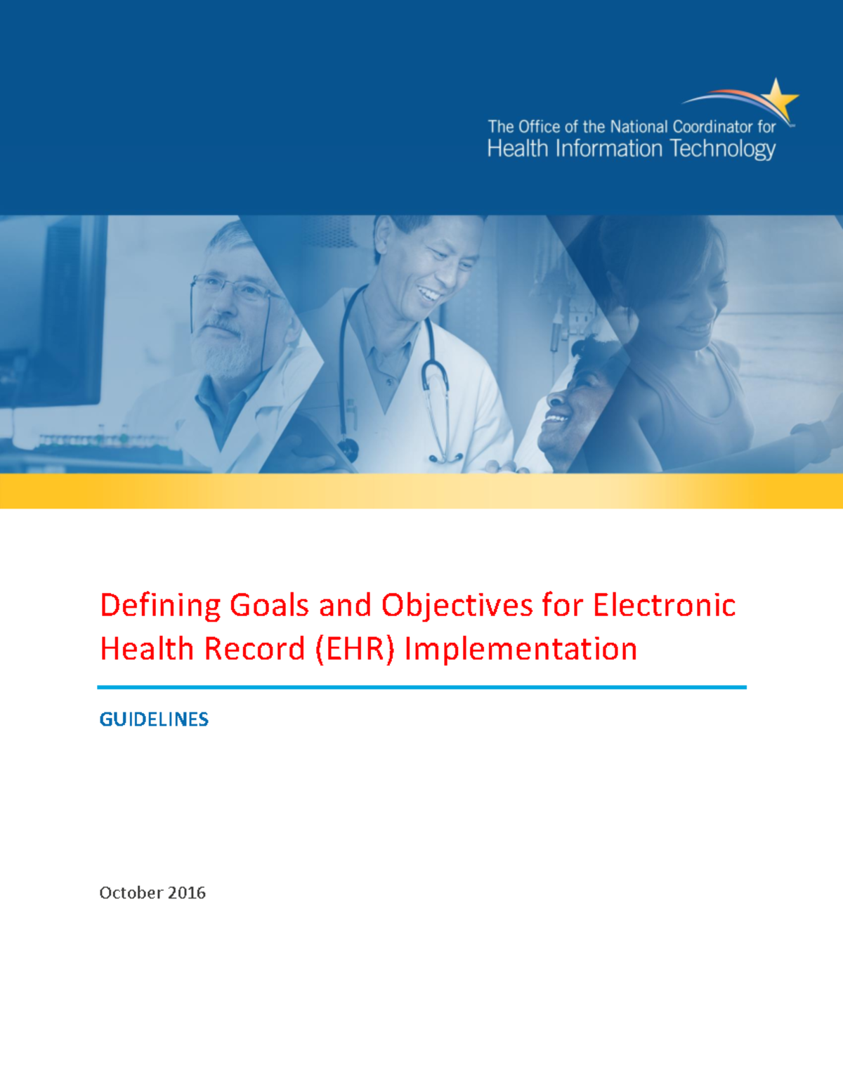 Defining goals and objectives for ehr implementation - Defining Goals ...