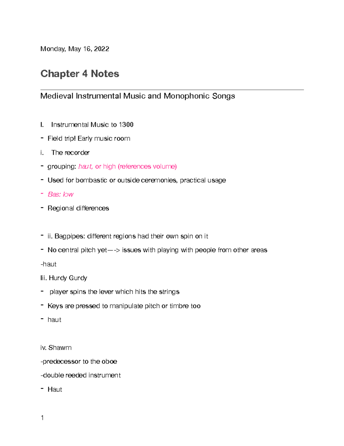 Chapter 4 Notes - Monday, May 16, 2022 Chapter 4 Notes Medieval ...