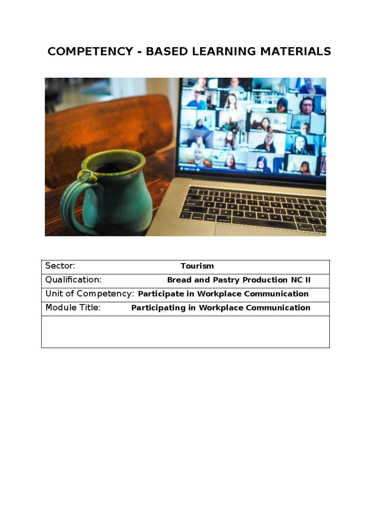 1 - AAAAAAAAAAAAAAAAAAAA - COMPETENCY - BASED LEARNING MATERIALS Sector ...