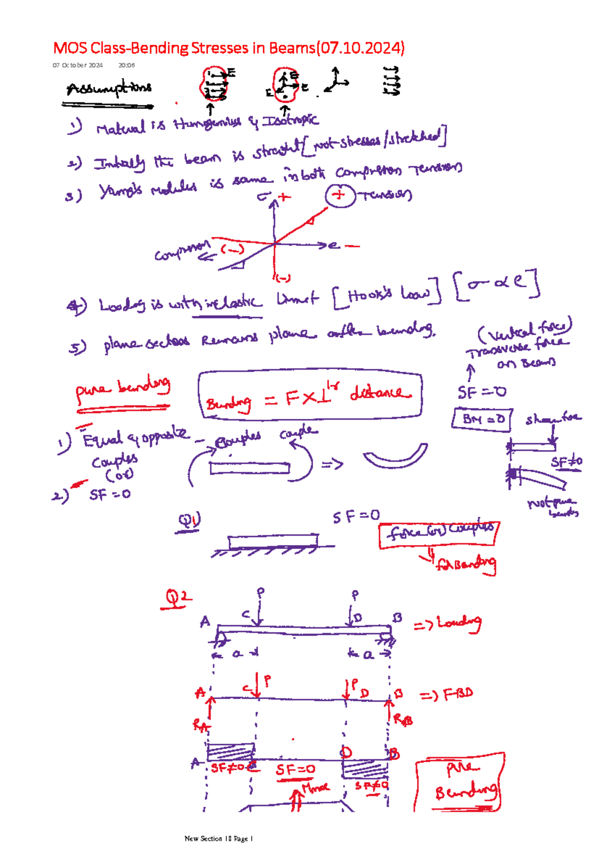 MOS Class-Bending Stresses in Beams(07 - Building Materials and ...