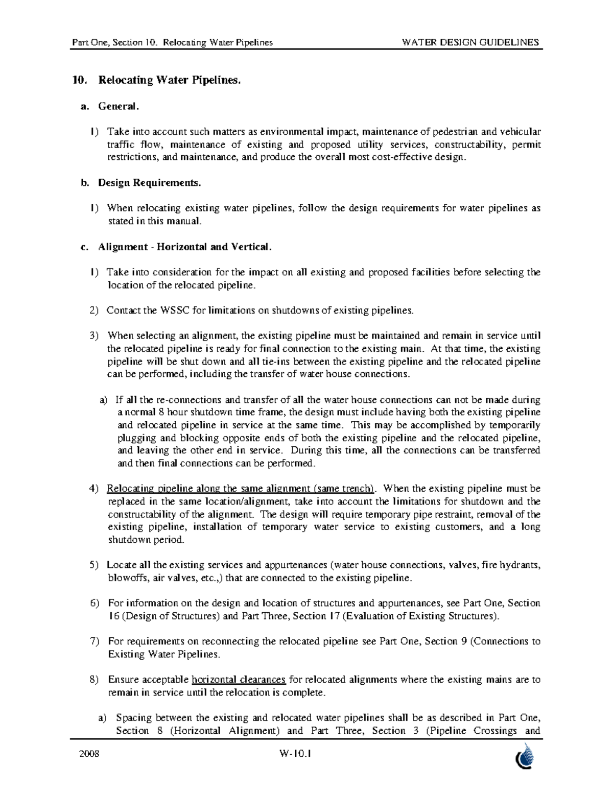 W-10-2008 16716 - N/A - Part One, Section 10. Relocating Water ...