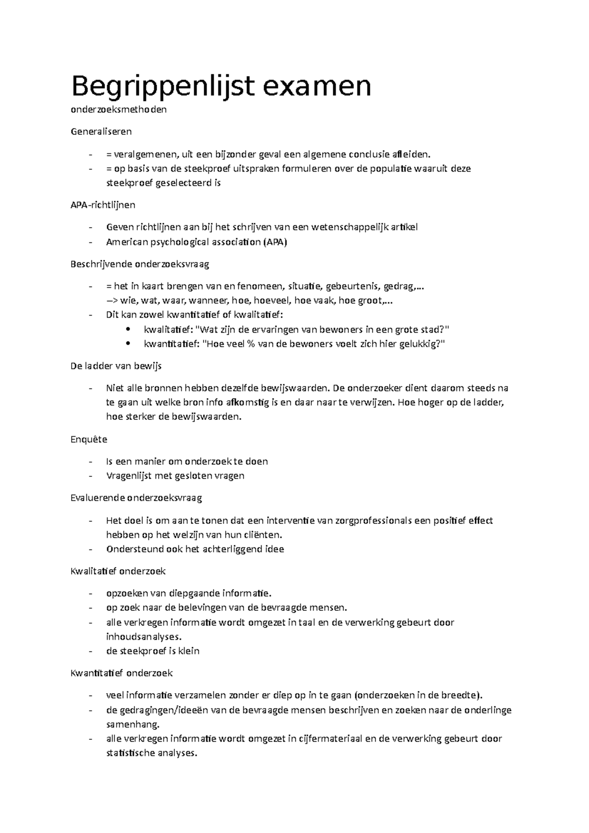 Begrippenlijst-examen - Begrippenlijst examen onderzoeksmethoden ...