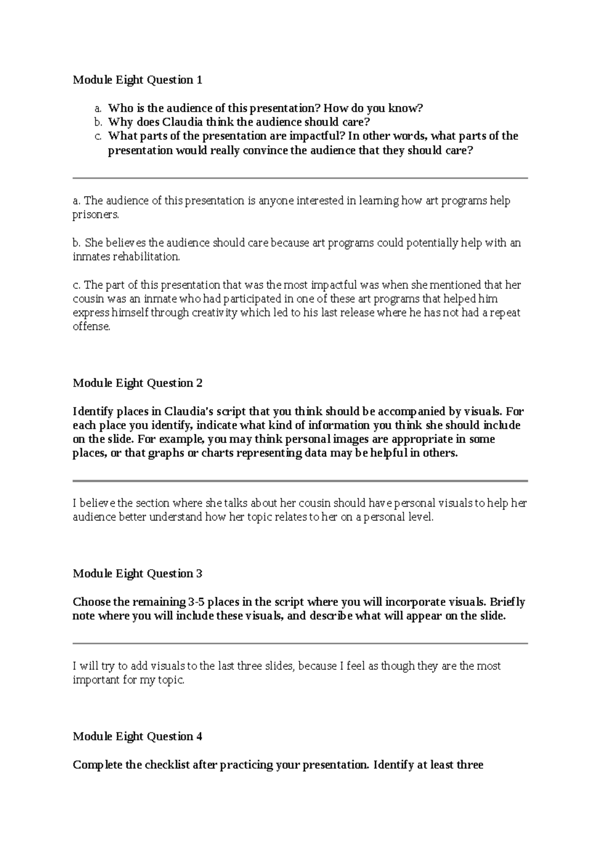 8-2 Module Eight Short Responses - Module Eight Question 1 a. Who is ...