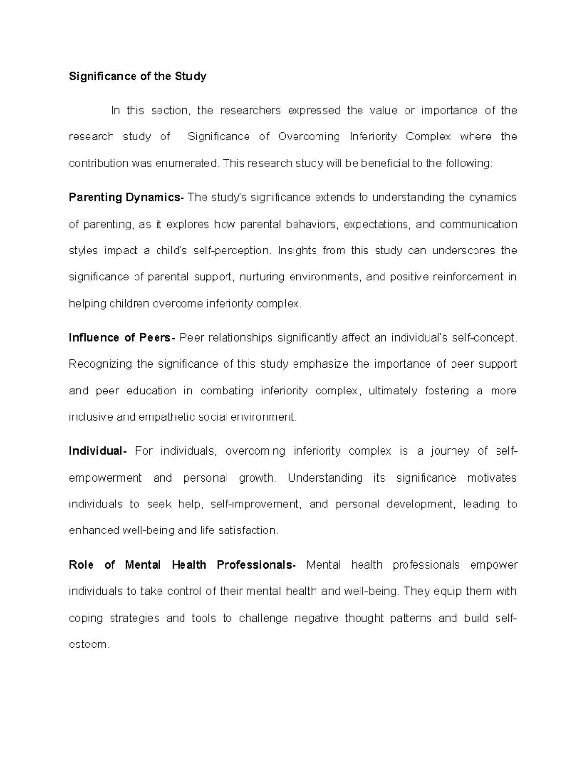 Significance OF THE Study Scope AND Limitation - Significance of the ...