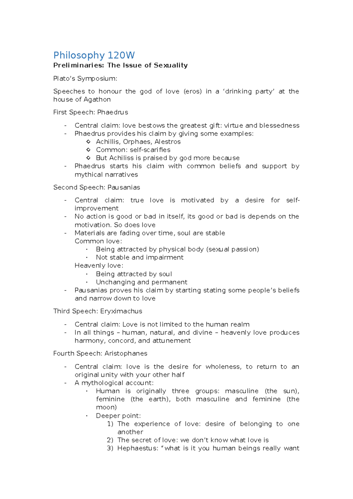 Philosophy 120W - prof owen ware - Philosophy 120W Preliminaries: The ...