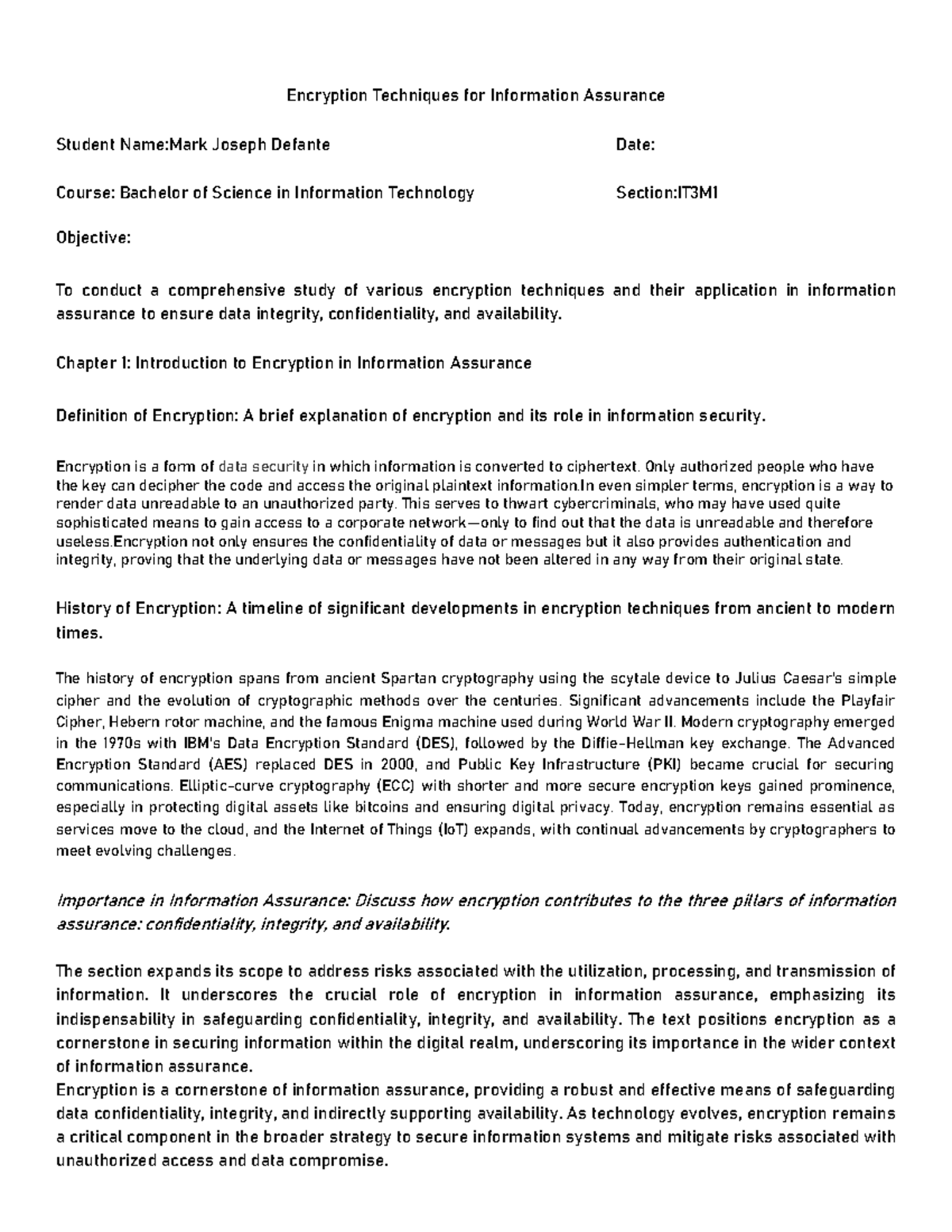 Encryption Techniques Research - Encryption Techniques for Information ...