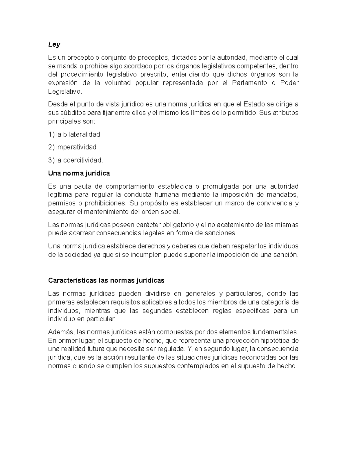 Derecho - conocer - Ley Es un precepto o conjunto de preceptos ...