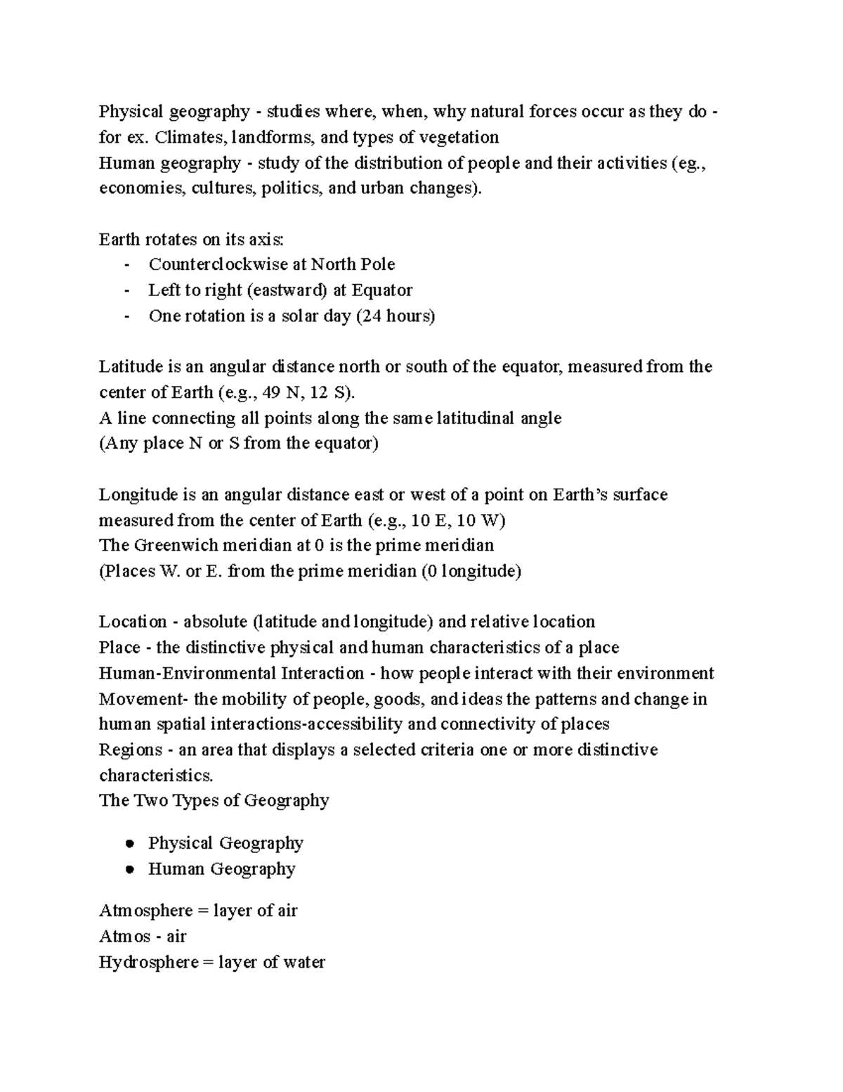 Geography Intro - Physical geography - studies where, when, why natural ...