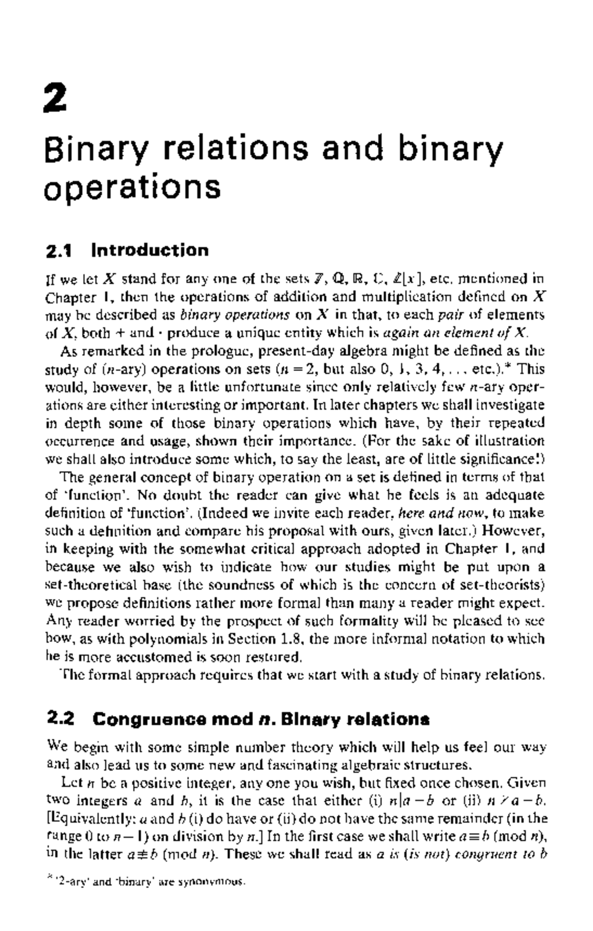 Rings Fields Abstract Algebra 4 - ####### 2 Binary relations and binary operations 21 ...