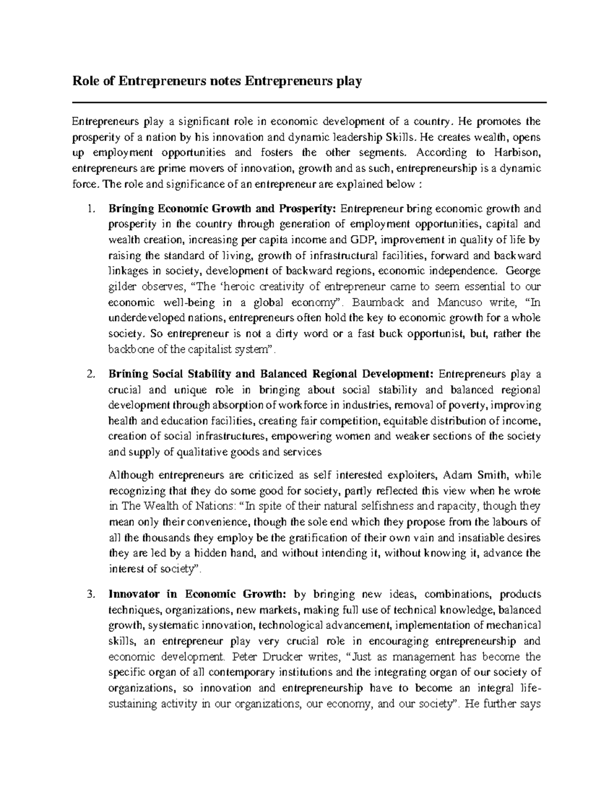 Role of Entrepreneurs notes meaning Entrepreneurs play - Role of ...