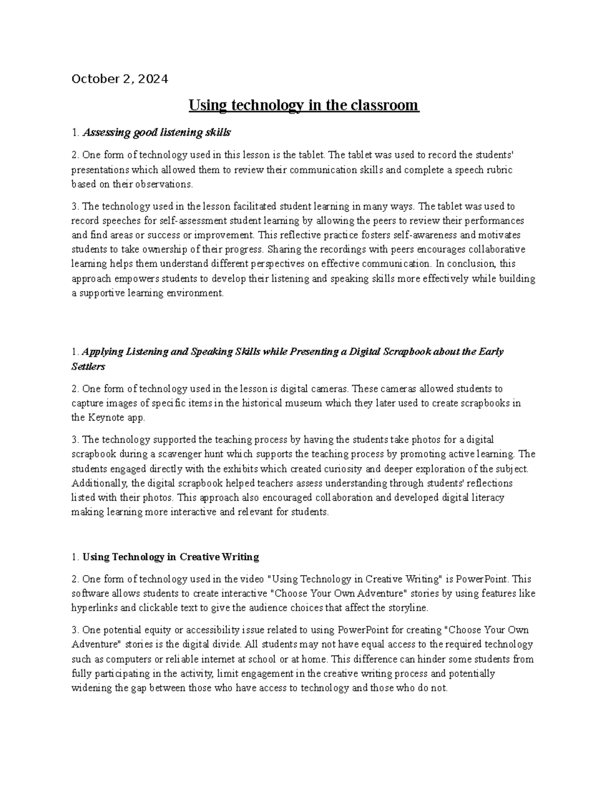 DHM3 TASK 2 - passed 1st try - October 2, 2024 Using technology in the ... DHM3 TASK 2 - passed 1st try - October 2, 2024 Using technology in the ...