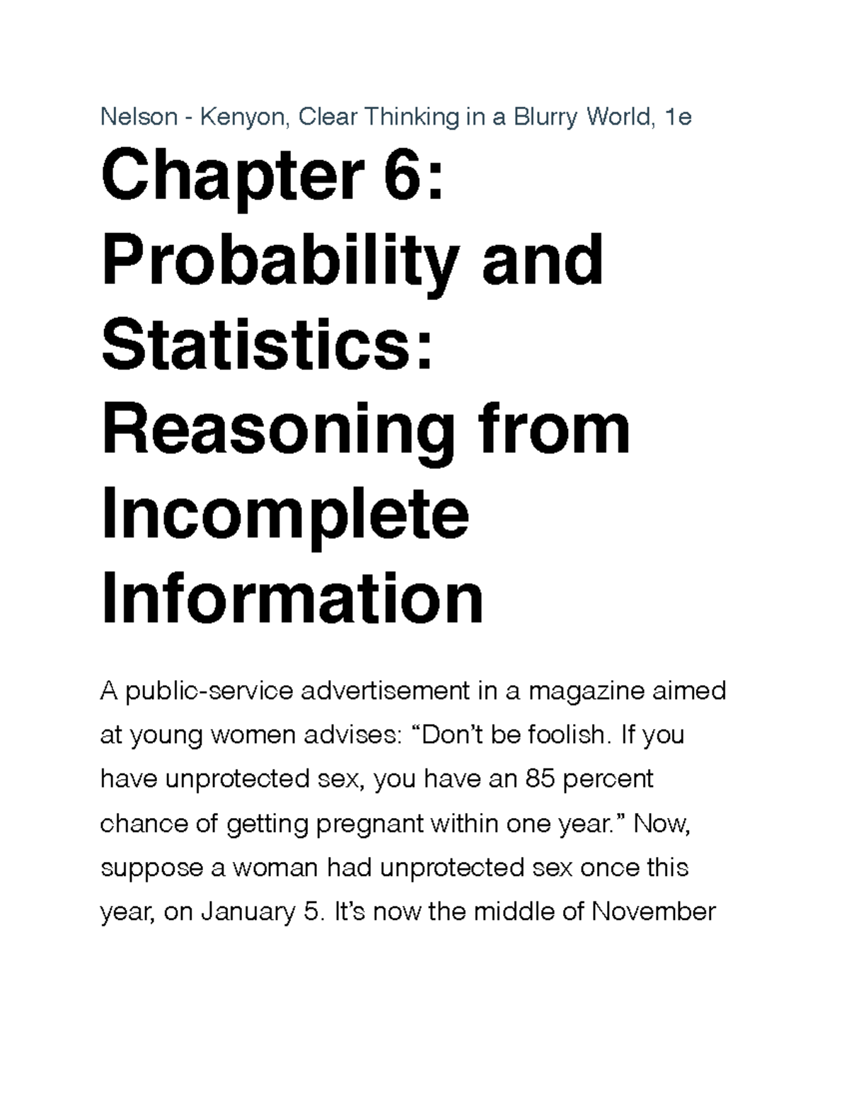 Phil 210 chapter 6 - PHIL 210 - Concordia - Studocu