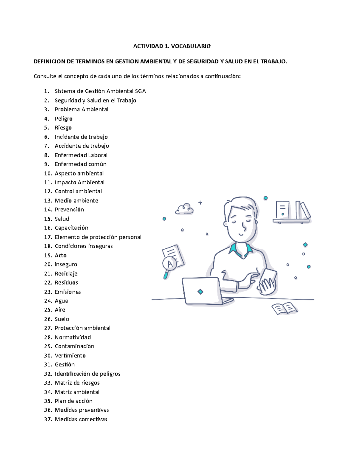 Actividad 1 Vocabulario - ACTIVIDAD 1. VOCABULARIO DEFINICION DE ...