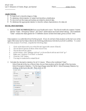 STAT 1400 Types of Studies - STAT 1400 – Statistical Concepts for Business Types of Studies ...