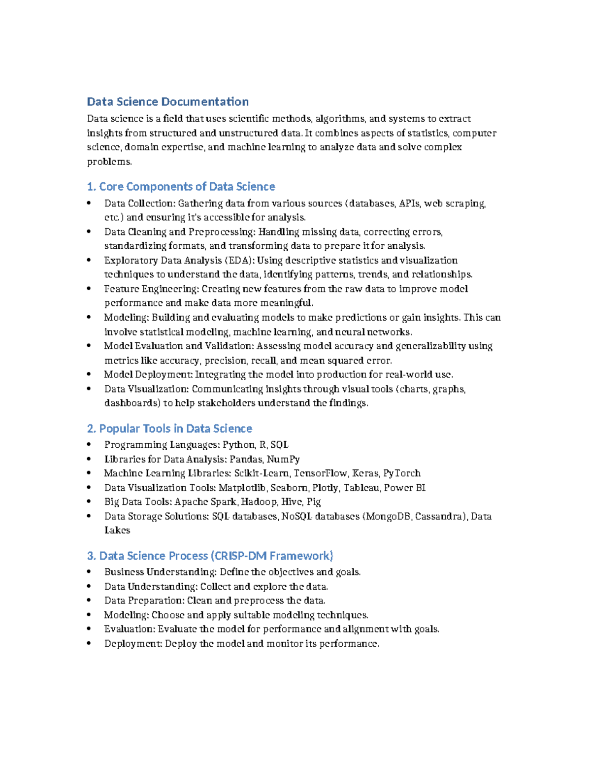 Data Science Documentation It Combines Aspects Of Statistics Computer Science Domain
