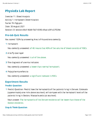 LAB Report- Blood Glucose Regulation - LABORATORY REPORT Activity ...