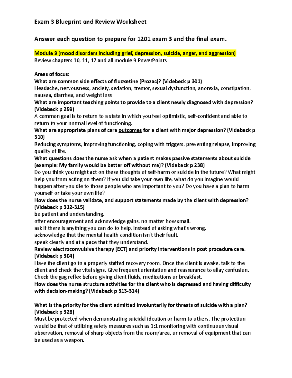 Exam 3 Review - Answer each question to prepare for 1201 exam 3 and the ...