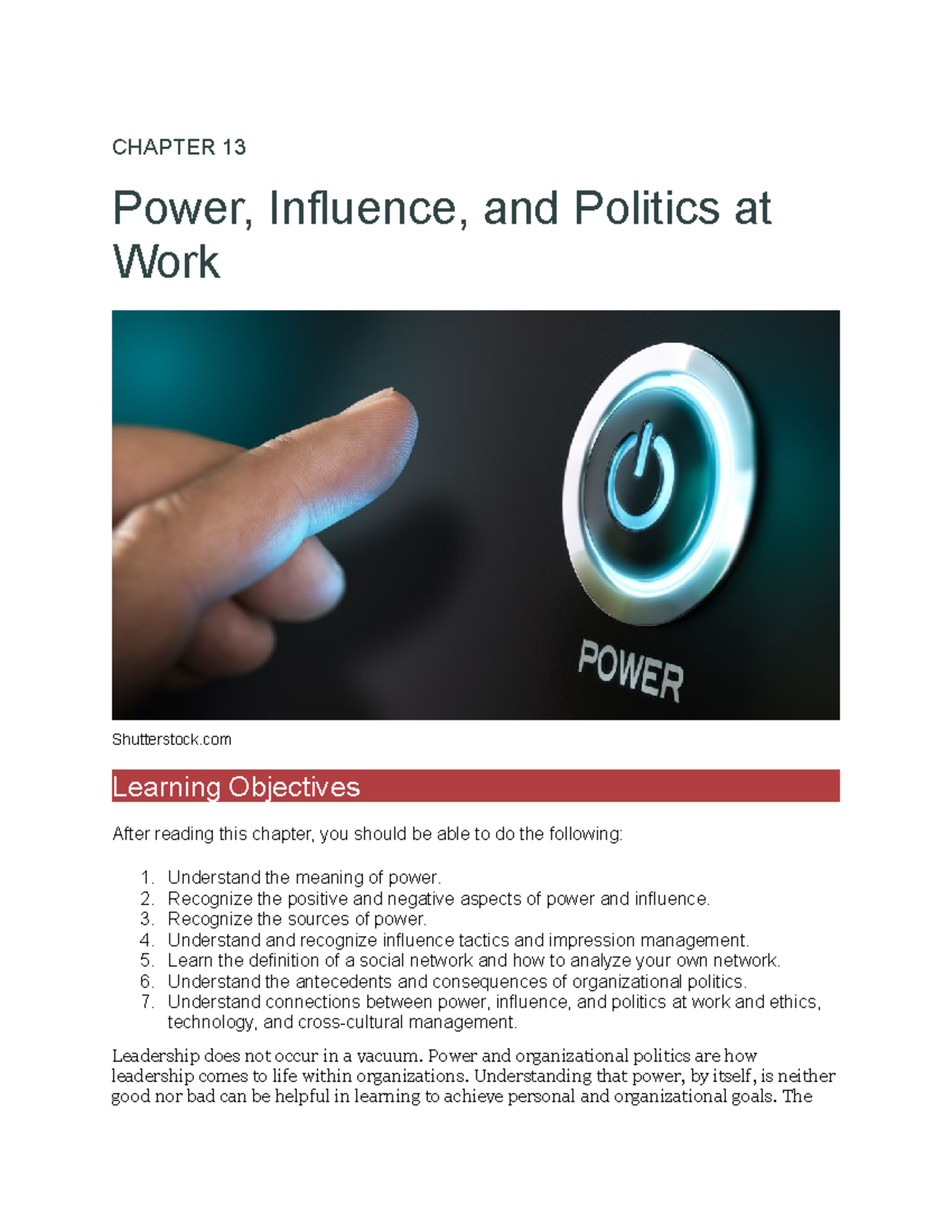 Power, Influence, and Politics at Work - Organizational Behavior Class ...