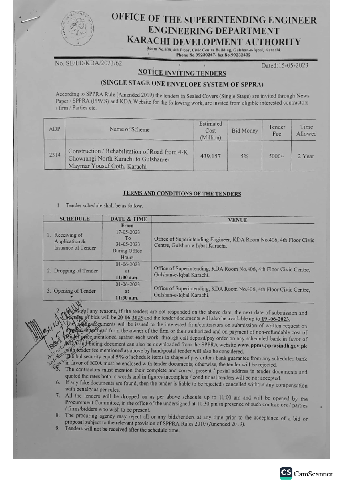Nit (45) - NOTICE INVITING TENDERS - Bsc civil engineering technology - CamScanner CamScanner ...
