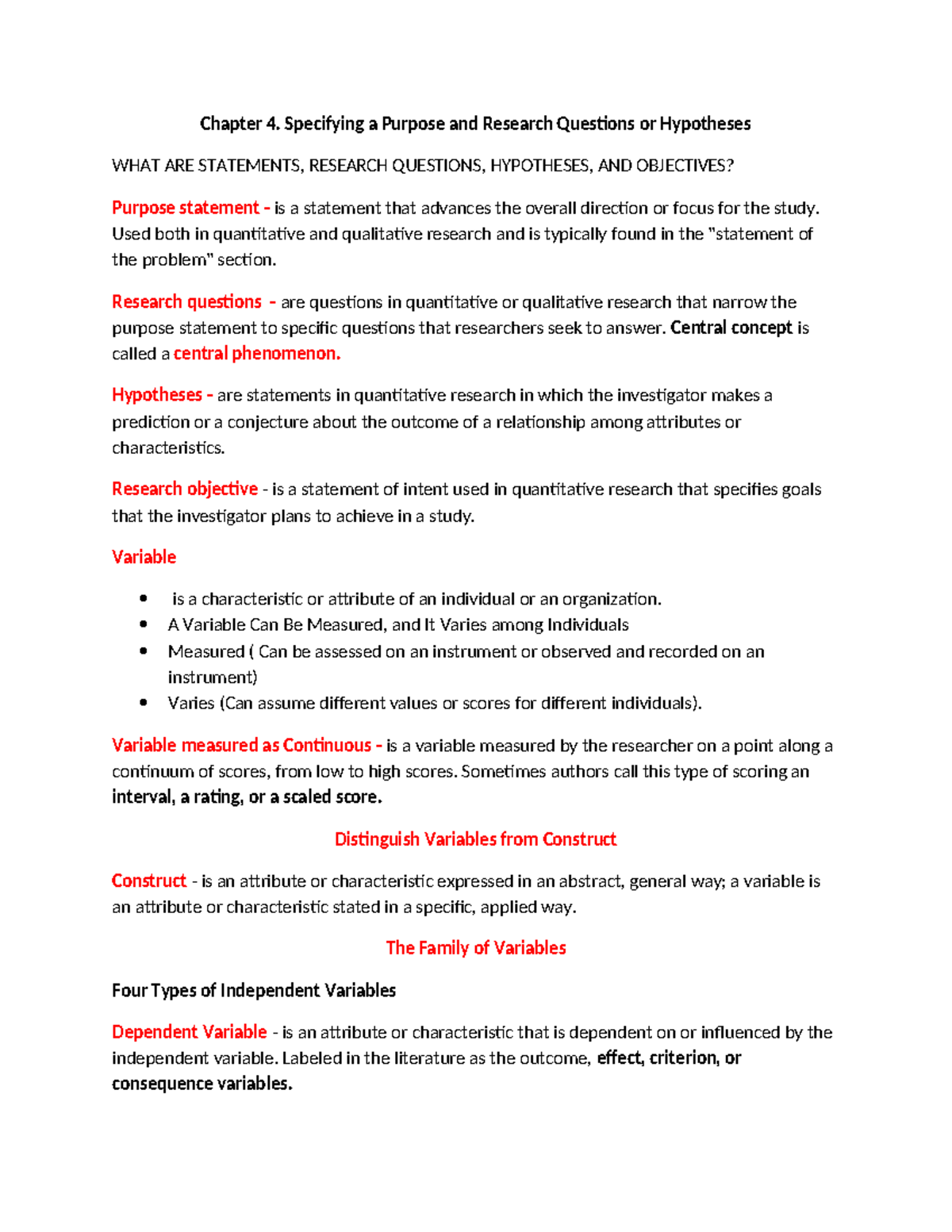 RES- Finals - Chapter 4. Specifying a Purpose and Research Questions or ...