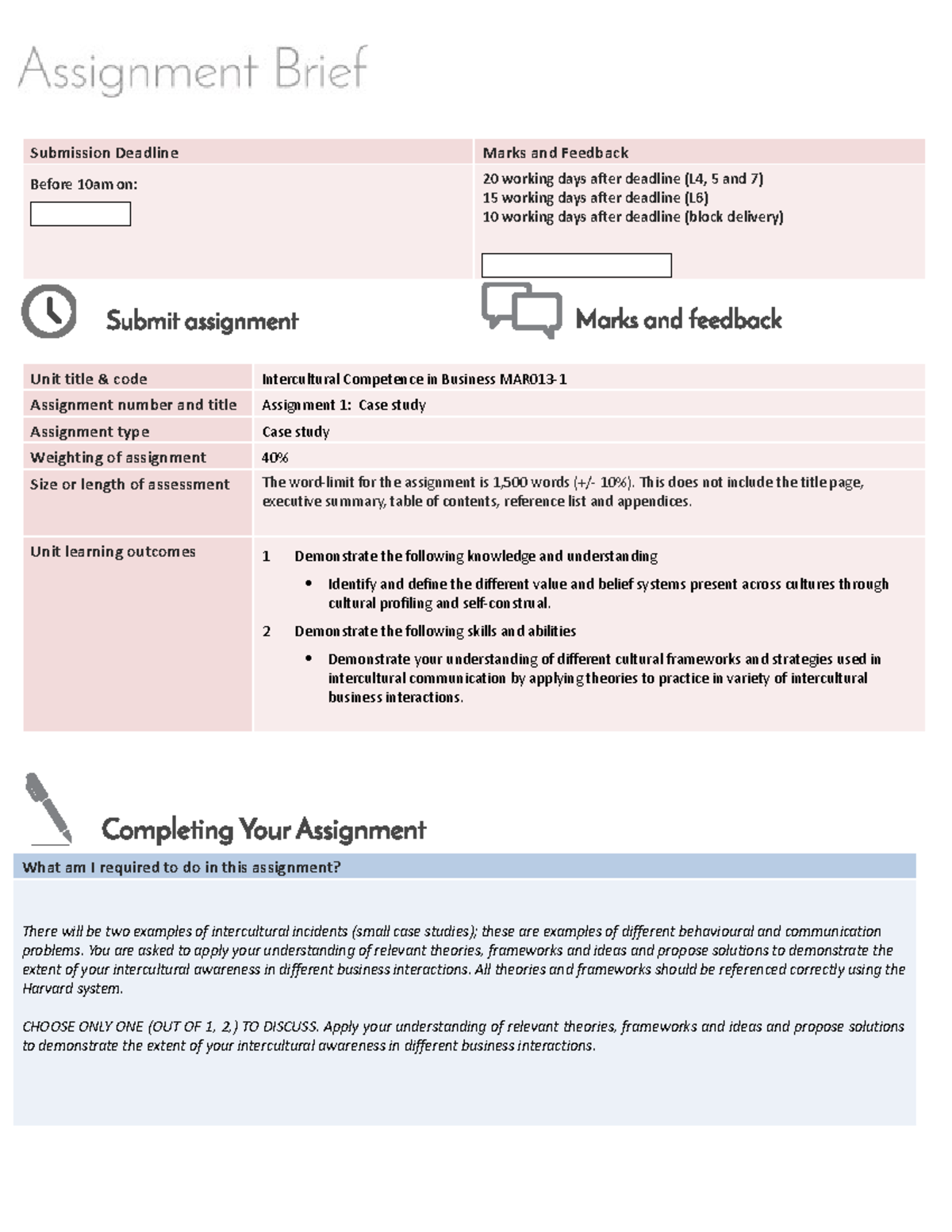 A1-Brief-MAR013-1 202021 UBBS - Submission Deadline Marks and Feedback ...