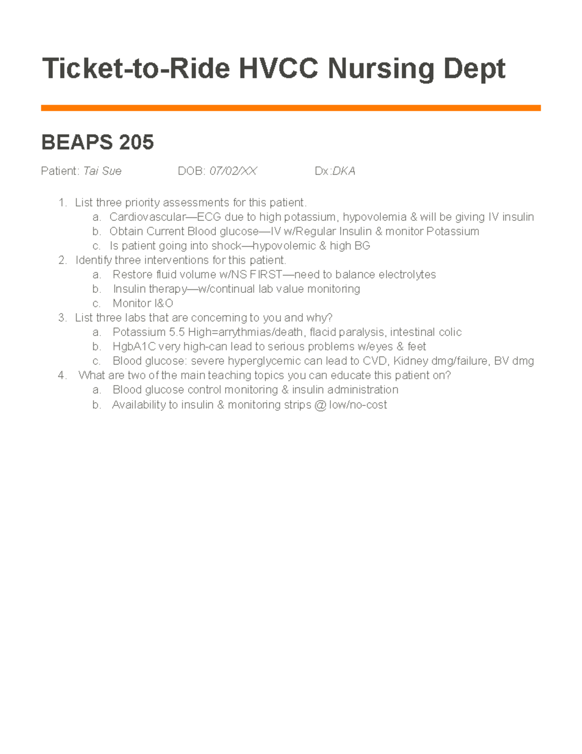 TWK 5 TR-Tai Sue - BEAPS - Ticket-to-Ride HVCC Nursing Dept BEAPS 205 ...