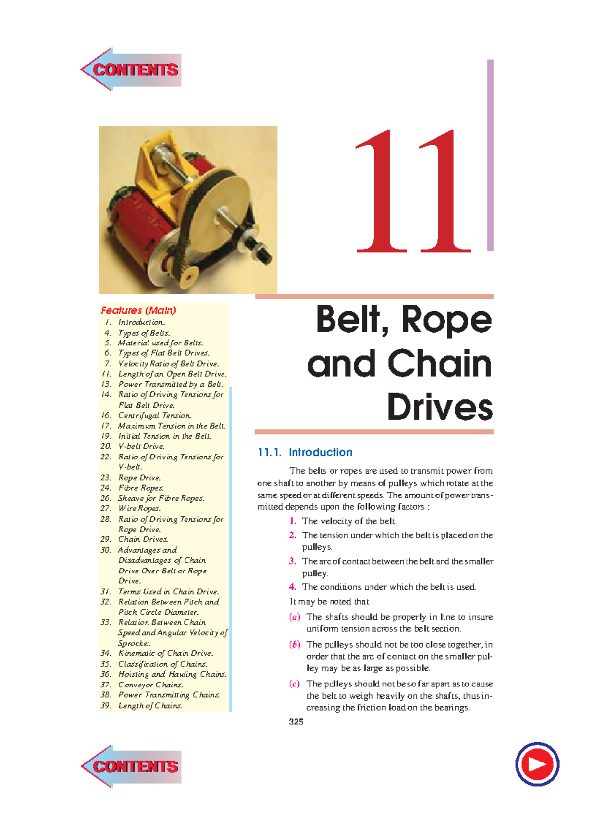 Ch-11 - Chapter 11 : Belt, Rope and Chain Drives l 325 11. Introduction ...