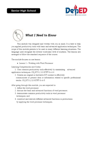 Empowerment Technology M 3.2 - QUARTER 1 – MODULE 3: APPLIED ...