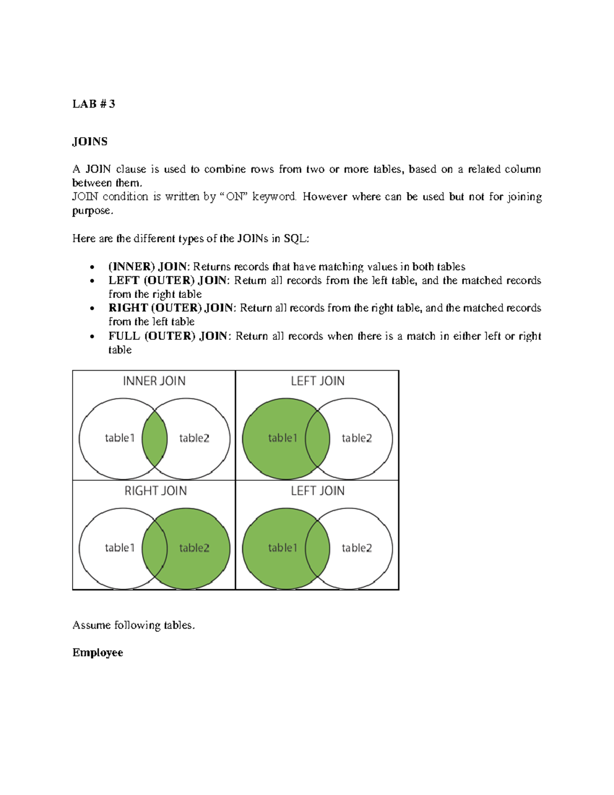 Lecture 4 Distributed Database Systems Lab 3 Joins A Join Clause Is Used To Combine Rows