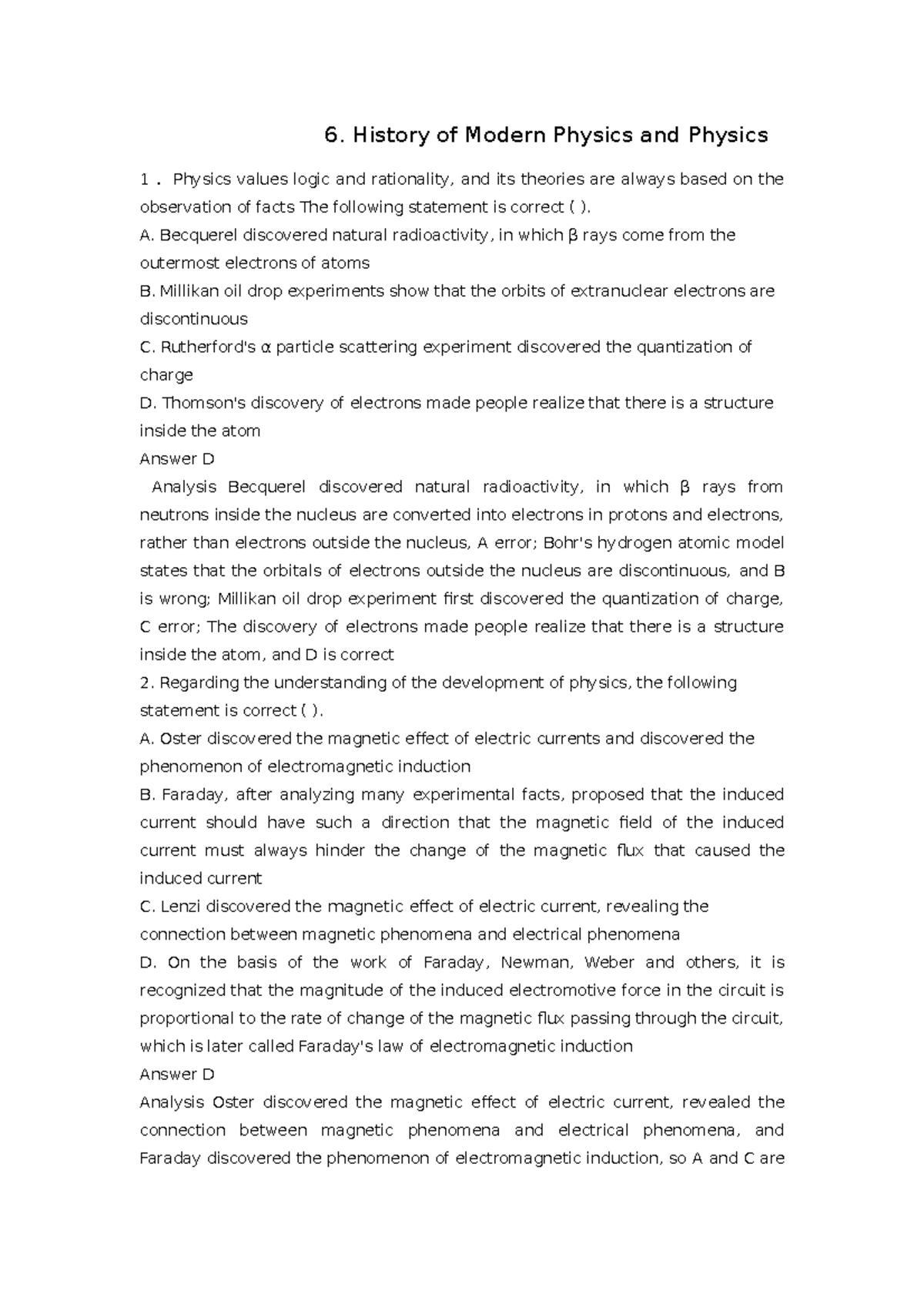 PHY 201 History of Modern Physics and Physics - 6. History of Modern ...