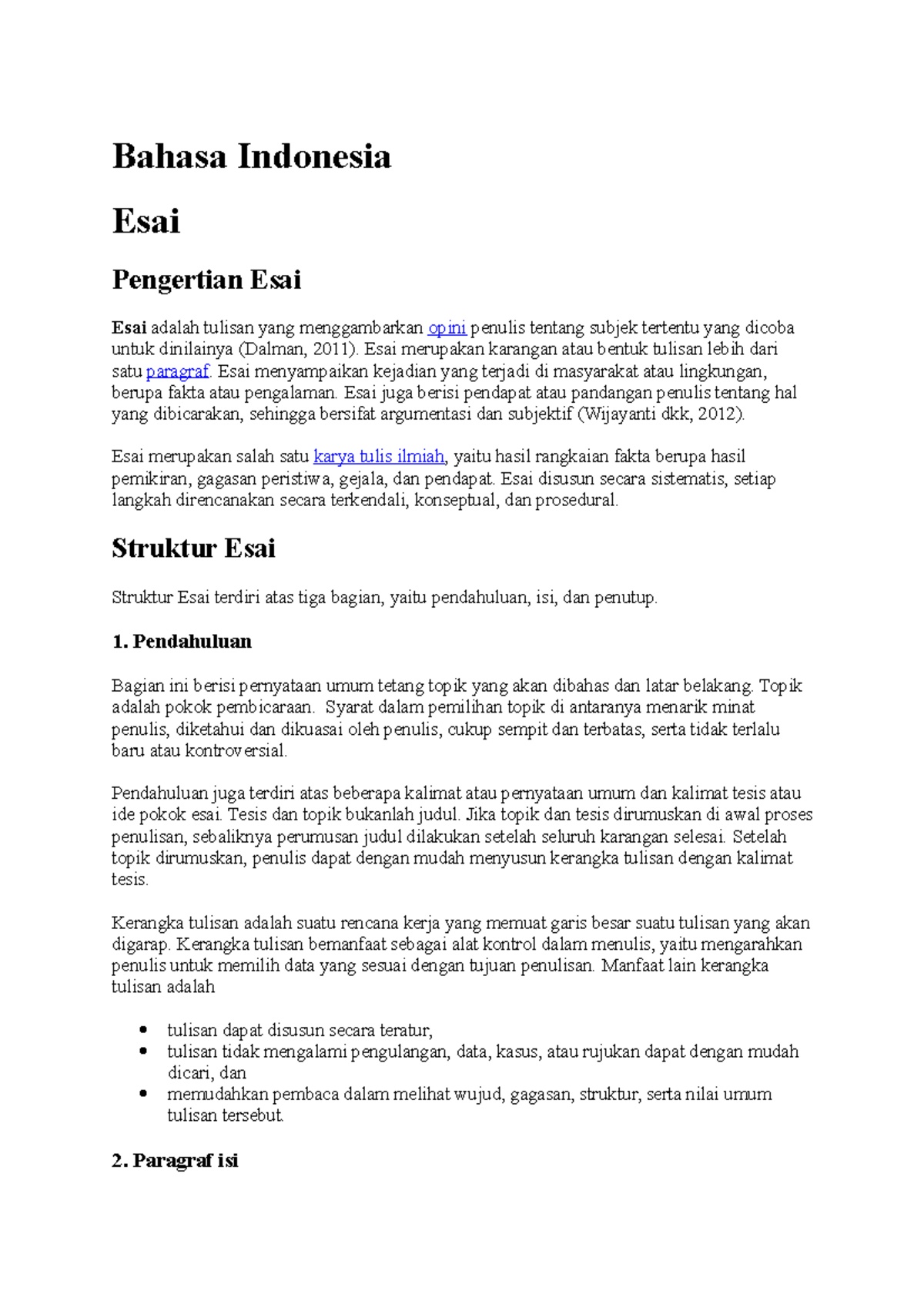 Bahasa Indonesia - Essai - Bahasa Indonesia Esai Pengertian Esai Esai ...