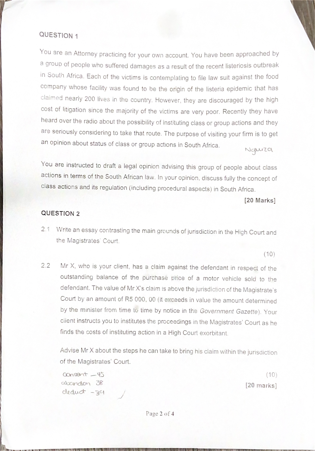 Past Question Paper - preparation for exams - LEC411E - Studocu