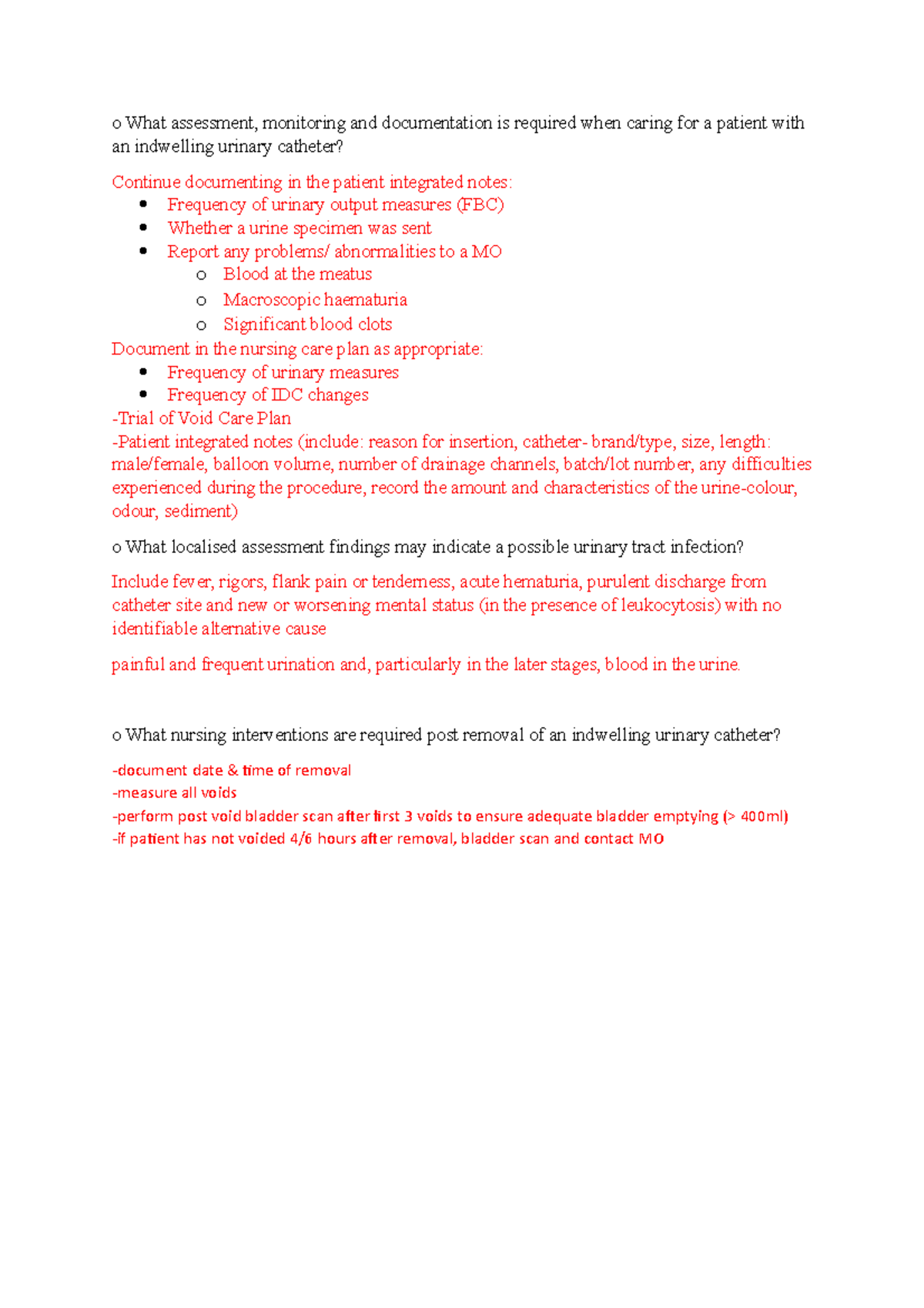 Prac 4 viva answers - Prac 4 viva - o What assessment, monitoring and documentation is required ...