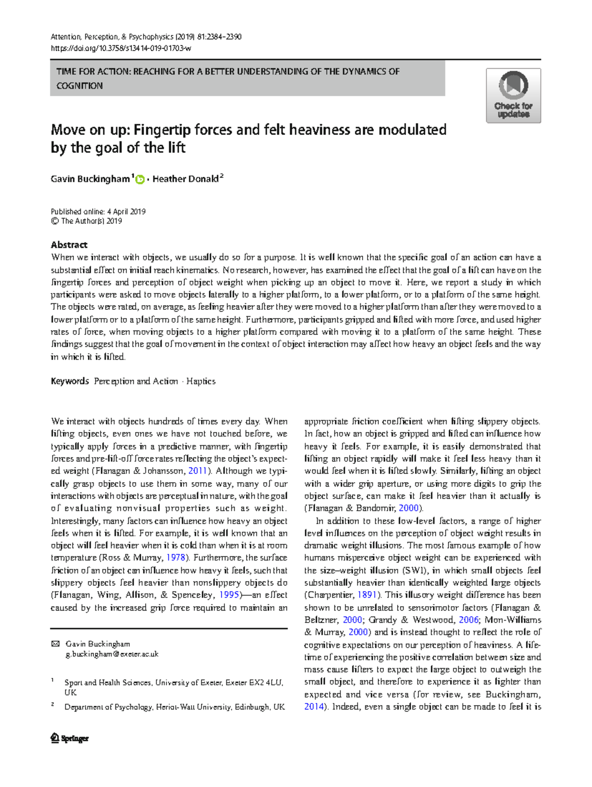 Finger Tip Force - hjhjhj - TIME FOR ACTION: REACHING FOR A BETTER ...