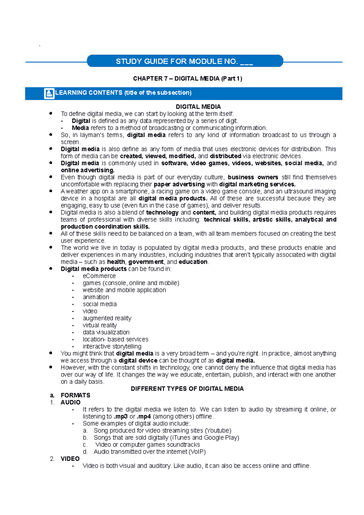 Chapter-7-Part-1-Digital-Media - Living in the IT Era - PangSU - Studocu