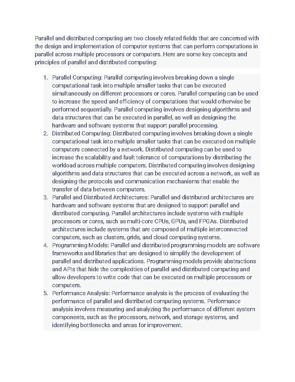 Parallel and Distributed Computing - Here are some key concepts and ...