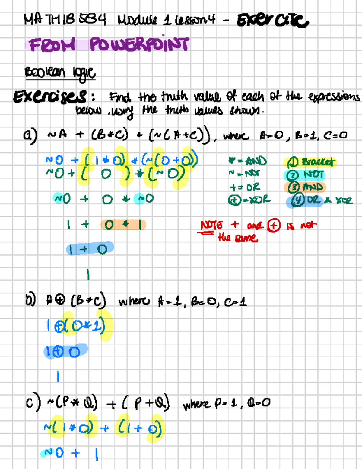 MATH18584 module 1 lesson 4 exercises - MATHI8 584 Module 1 Lesson 4 ...