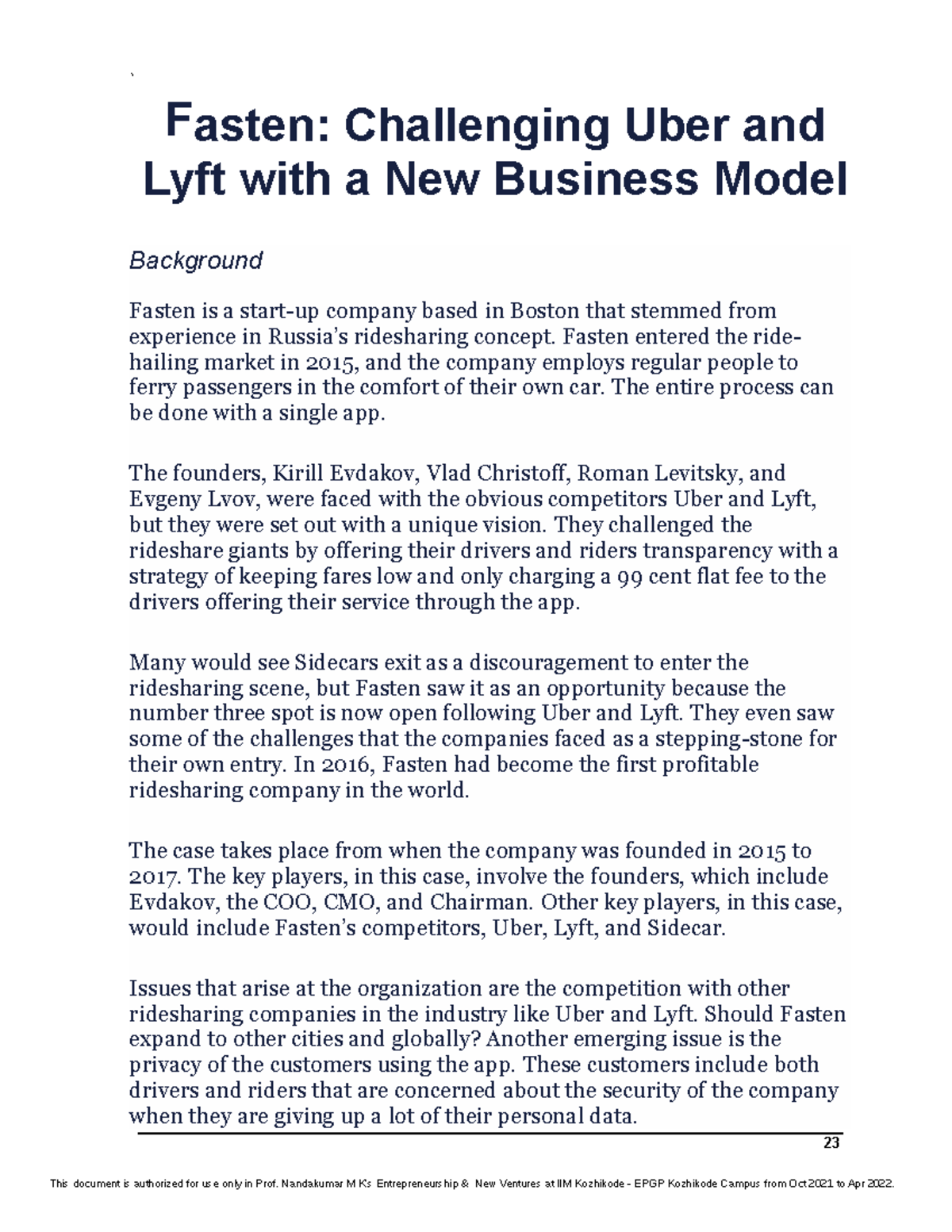 Fasten Challenging Uber and Lyft with a New Business Model-v2 ...