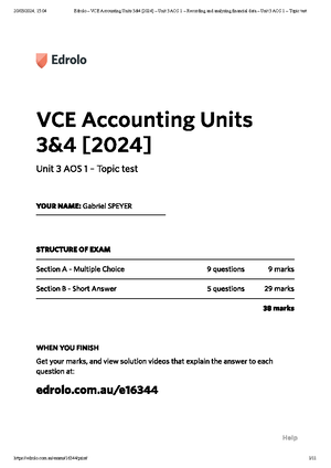 Edrolo – – Chapter 2 – Progress check 1 - Studocu