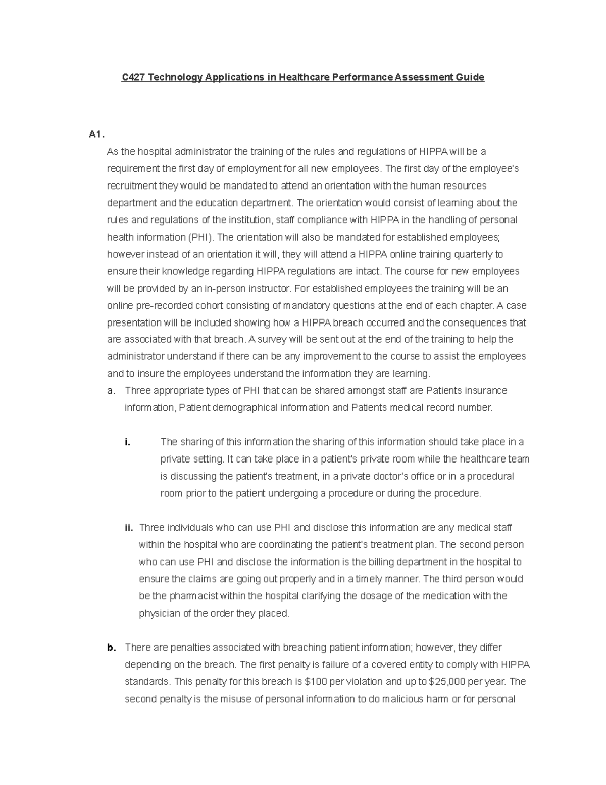 C427 Task 1 technology applications in Healthcare - C427 Technology ...
