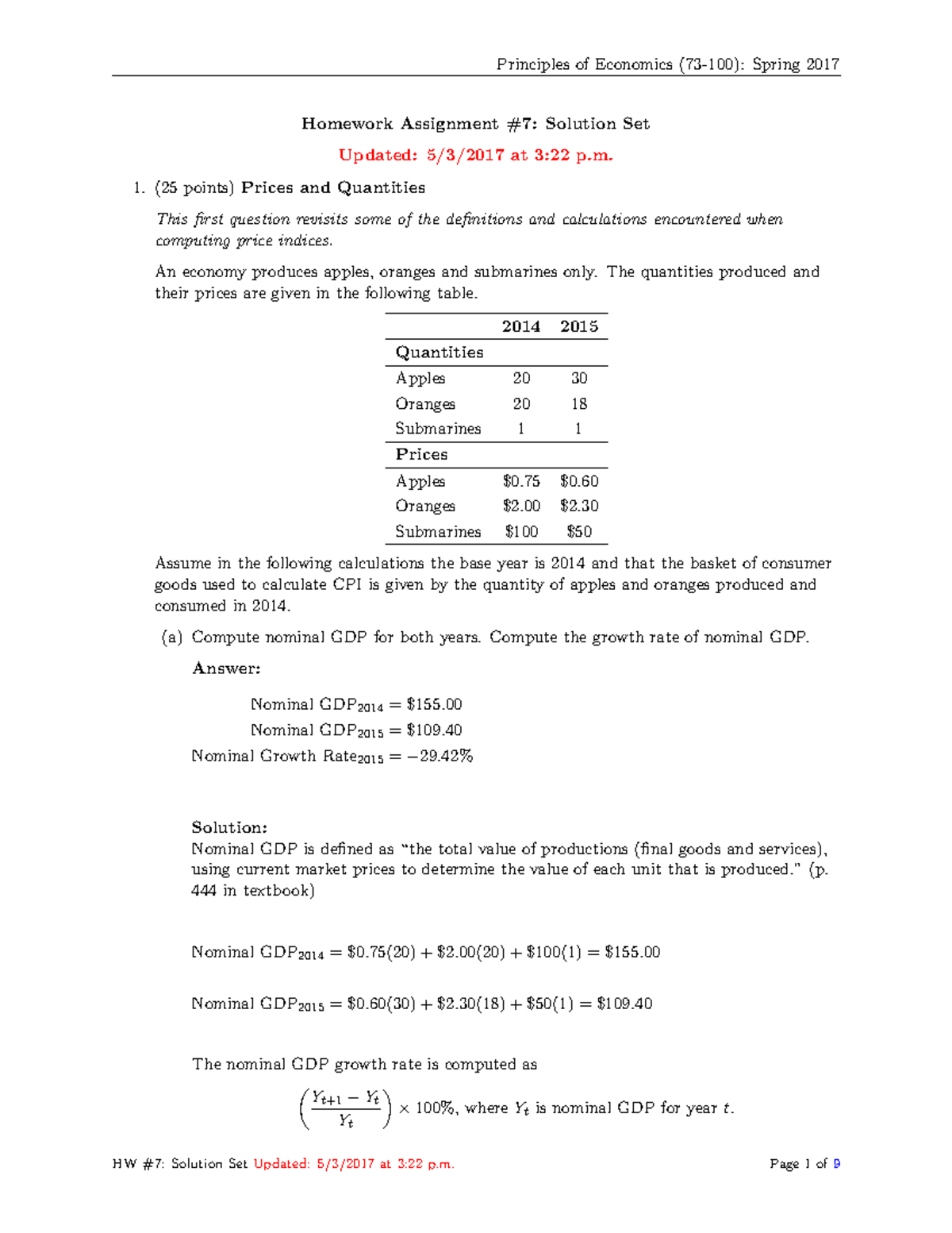 7 - Goldburg/Slate, HW7 - Homework Assignment #7: Solution Set Updated: 5/3/2017 at 3:22 p. (25 ...