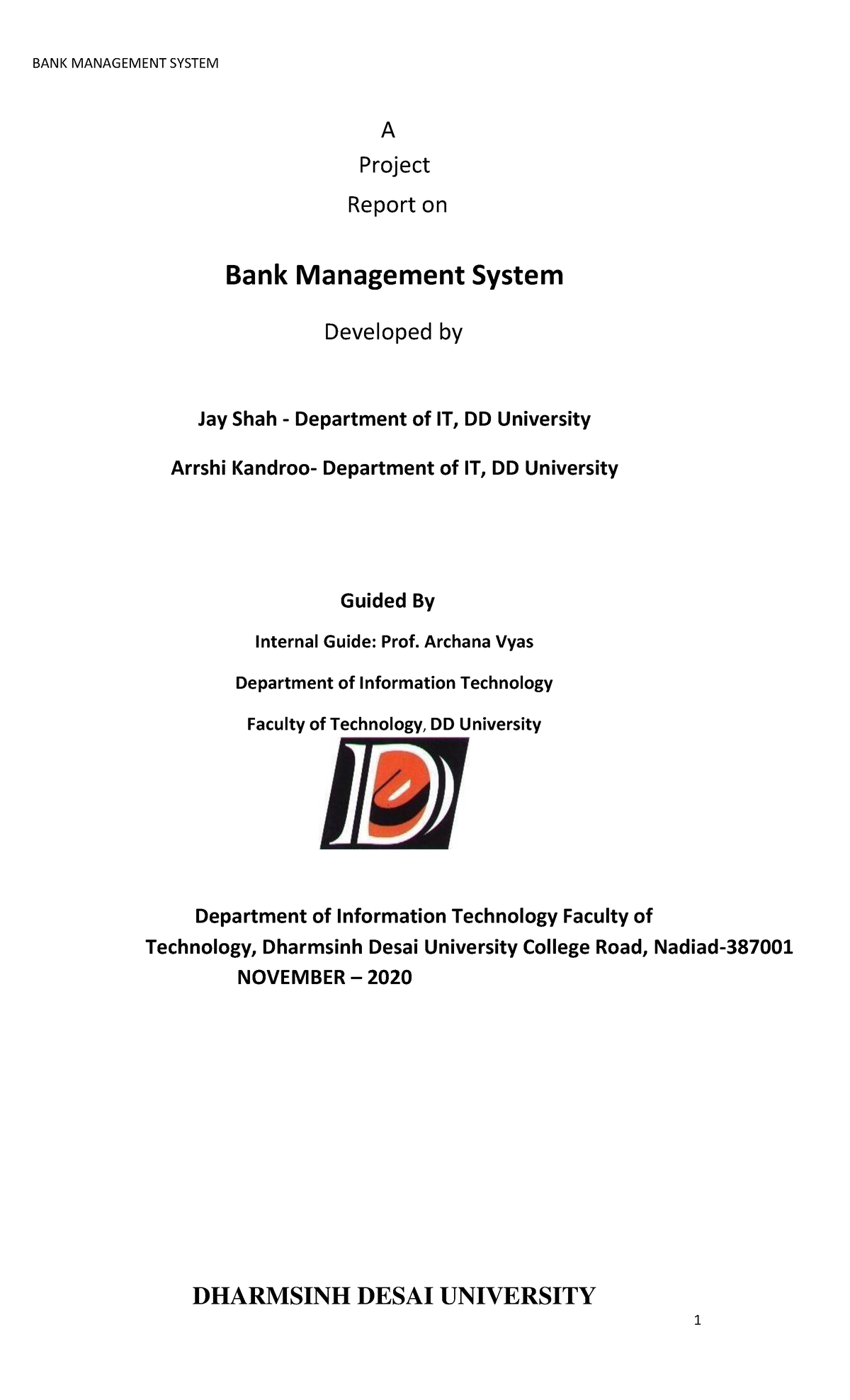 IT001-006-Banking Management System - A Project Report on Bank ...