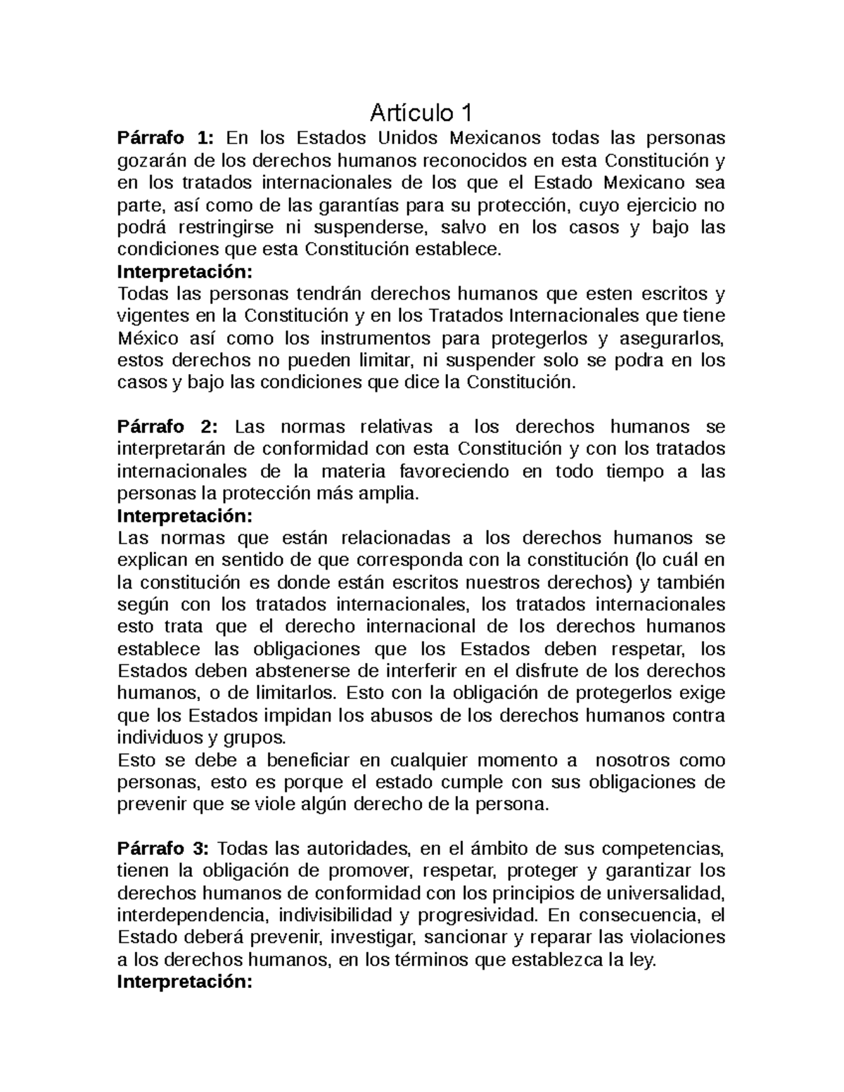 Artículo 1 interpretación - Artículo 1 Párrafo 1: En los Estados Unidos ...