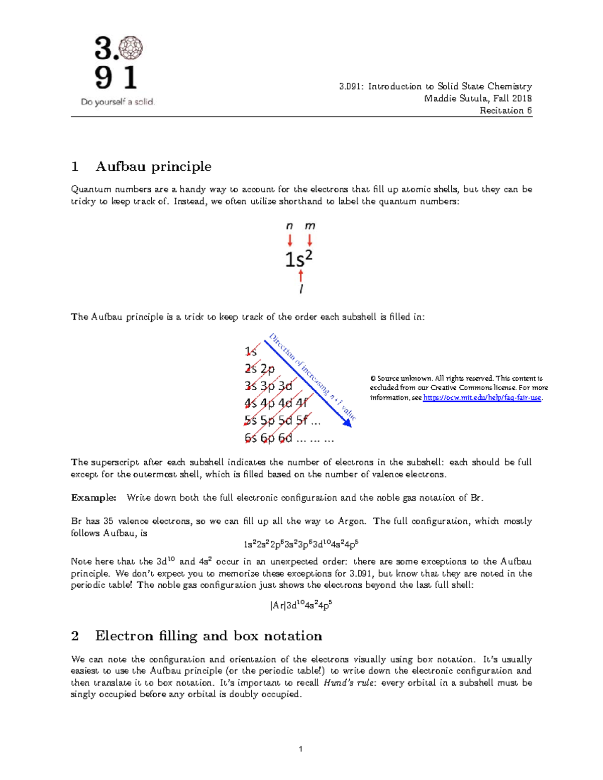 Aufbau principle, electron filling, box notation, and photoelectron ...