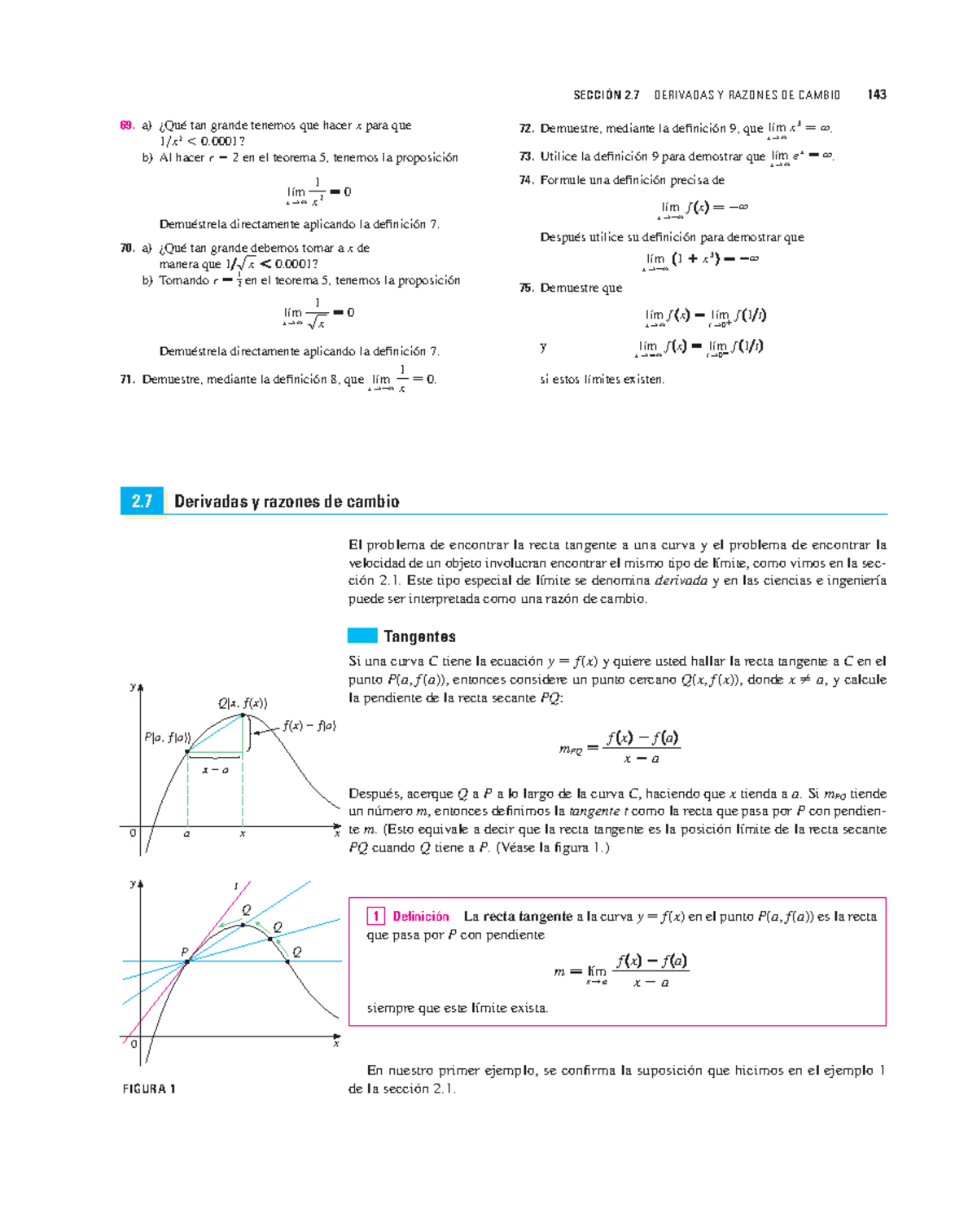Derivadas Y RAZONES DE CAMBIO - SECCIÓN 2 69. a) ¿Qué tan grande tenemos que hacer x para que ...