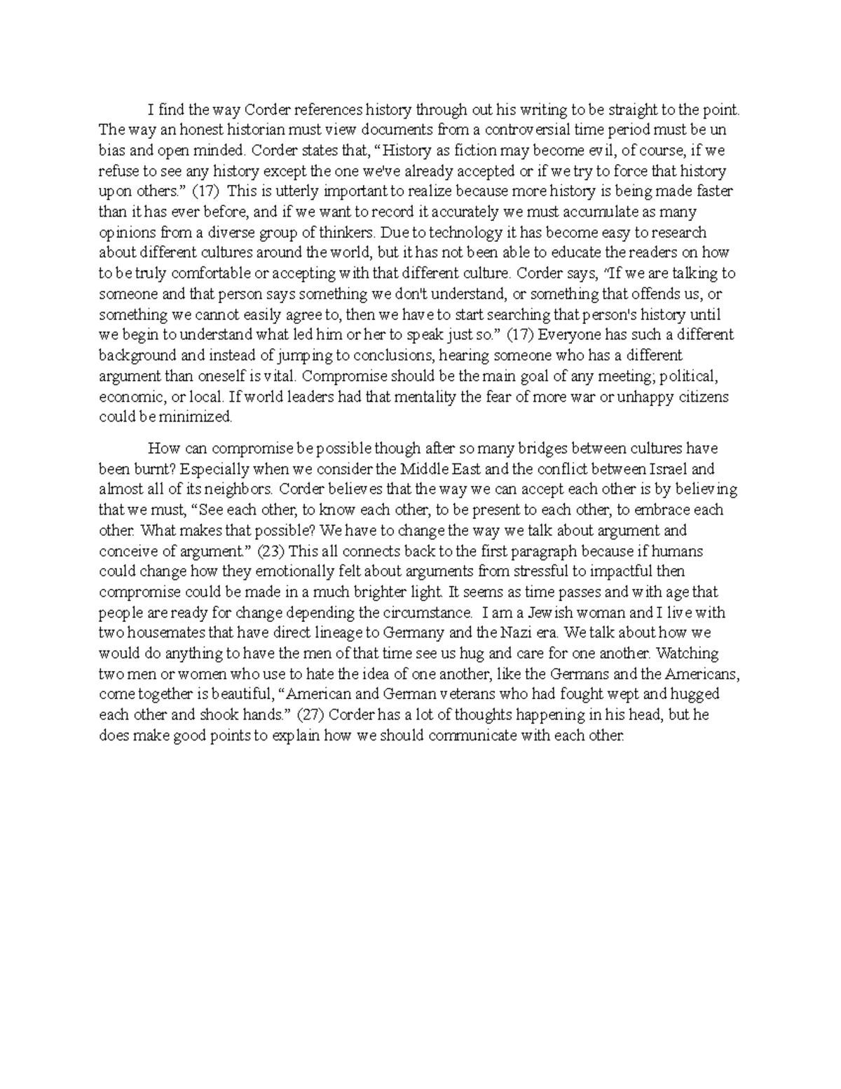 Readers Response 2 - Logical writing - I find the way Corder references ...