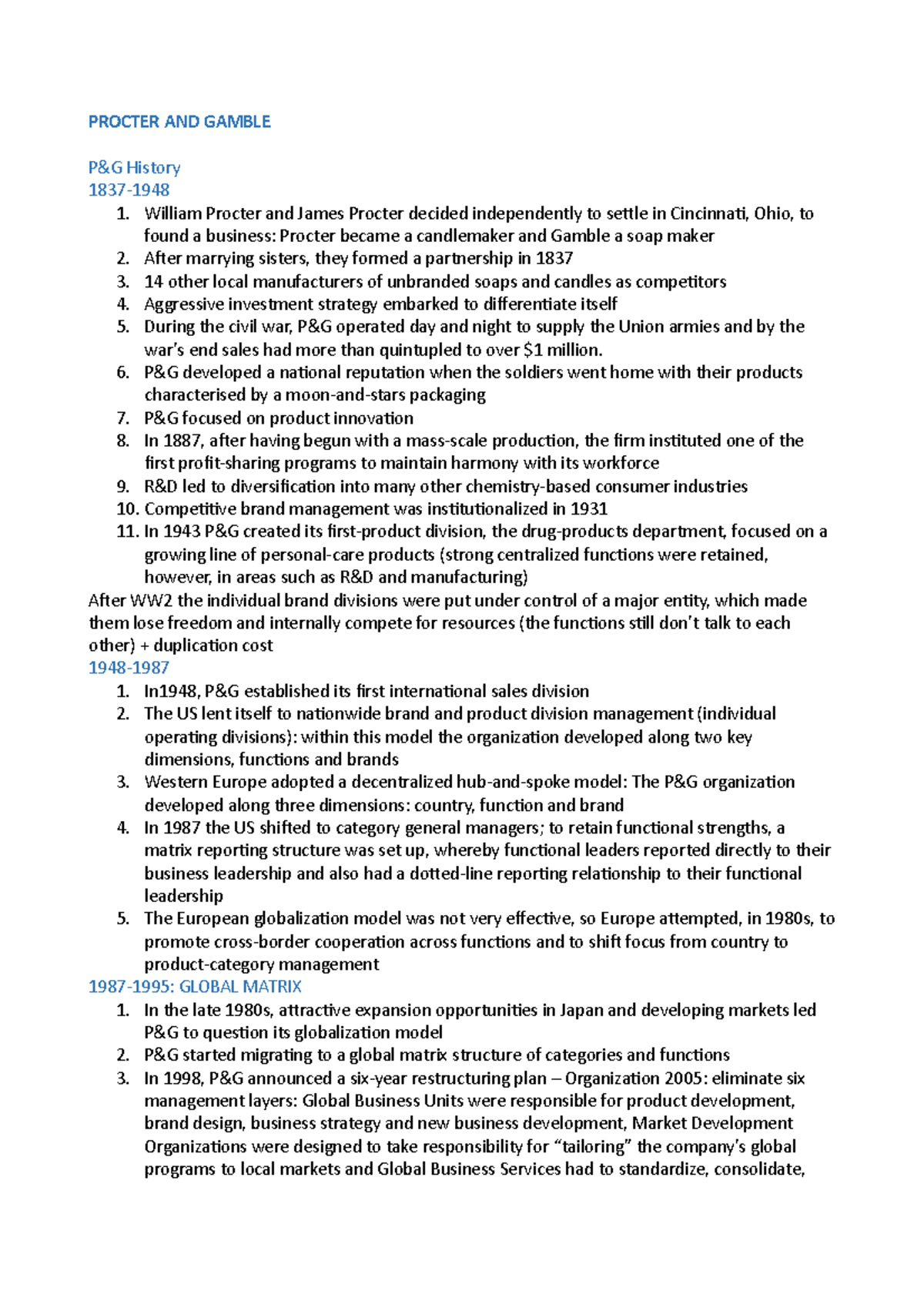 Procter AND Gamble - PROCTER AND GAMBLE P&G History 1837- 1. William ...