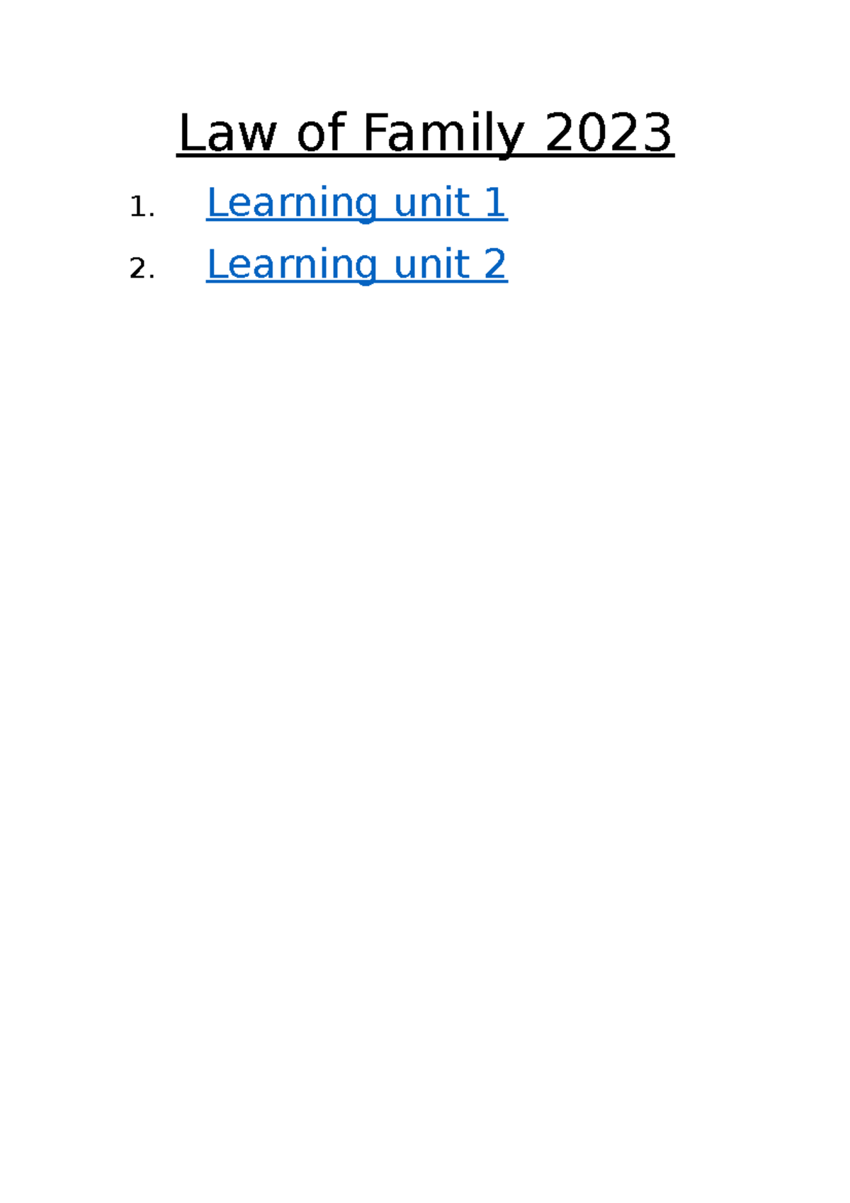 Law of Family Summaries - Table of Contents Law of Family Learning unit ...
