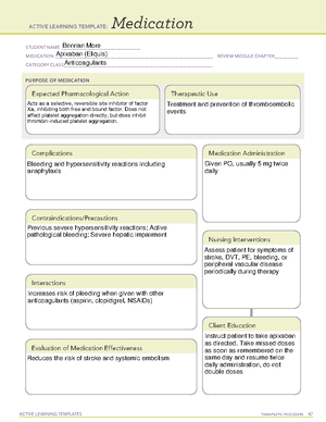 Ziprasidone Med Sheet - ACTIVE LEARNING TEMPLATES TherapeuTic procedure ...